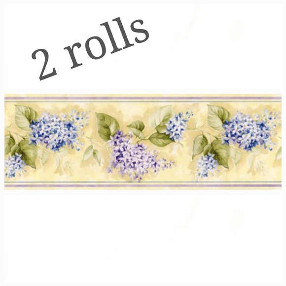 Westchester | Wall Decor | Wallpaper Border Vintage Blue Purple Lilac ...